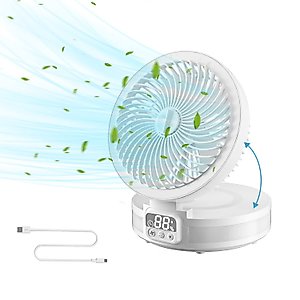 Jassco Air Circulator Fan, Desktop Fan, Portable Oscillating Table Fan for Whole Room, Wall-Mounted Fan, 4 Speeds, Personal Cooling Fan with LED Night Light for Home, Dorm, Workout