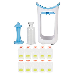 Fruit Puree Squeezer with 10 Squeeze Pouches DIY Squeeze Station for food(blue)