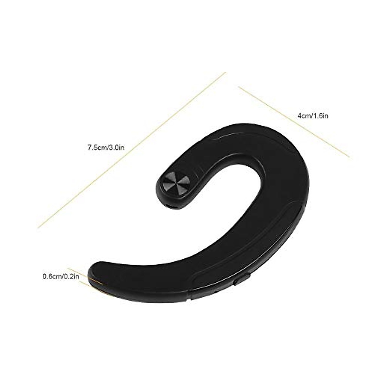 ASHATA Bone Conduction Headphones, Wireless Bluetooth Bone Conduction Headset Earphone,Ergonomic Stereo Ear-Hook with Micphone,HD Sound Quality,HD Call(Black)