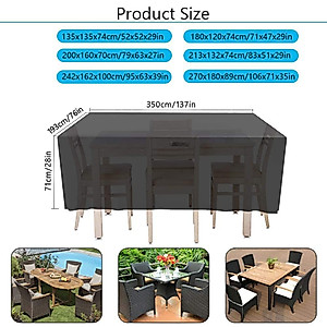 Kingling Patio Furniture Covers, Outdoor Furniture Cover Waterproof Rectangle Outdoor Table Cover Patio Covers for Outdoor Sectional Cover (52" X52" X29")