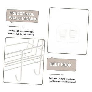 FONDOTIN 1 Set Wrought Iron Storage Rack Sink Drainer Basket Wire Bin Basket Under Desk Cable Organizer Wire Tray Cosmetic Tray Shampoo Holder Toiletry Storage Bracket Kitchen Wall Rack