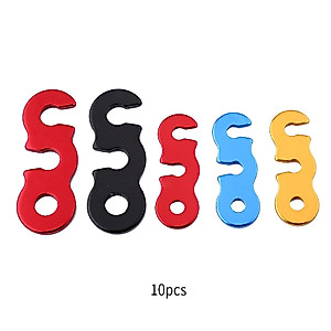 10Pcs Aluminum Guyline Cord Adjuster Tent Tensioners Wind Rope Buckle Camp Rope Adjuster for Tent Cam Hiking Backpacking Outdoor Activity (Blackl) Aluminum Cord Tensioner Aluminum Cord Tension