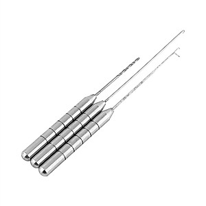 Uxsiya Baiting Needle Tool 3 in 1 Aluminum Alloy Fishing Bait Needle Set Fish Drill Tackle Baiting Rig Tool for Making Rigs