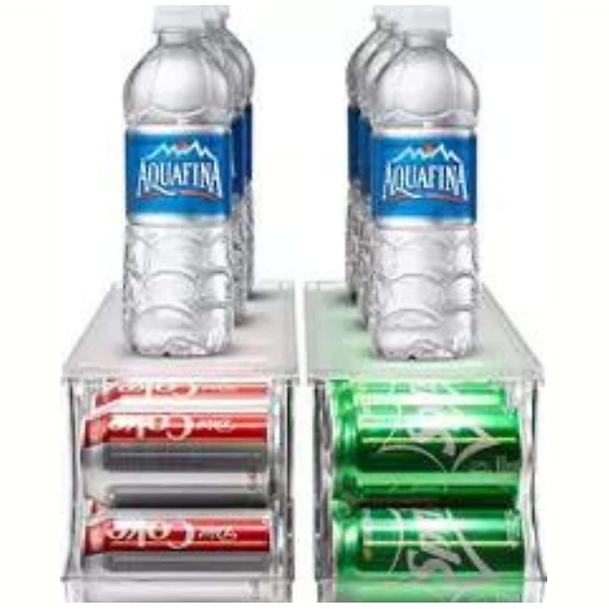 Soda Can Organizer for Refrigerator - Drink Organizer for Fridge - Beverage Dispenser for Fridge - Stackable Soda Can Organizer for Pantry -2 Pack Small and Large