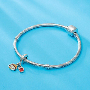 Hamburger Dangle Charm 925 Sterling Silver Fruits Charm Beads for Fashion Charms Bracelet & Necklace