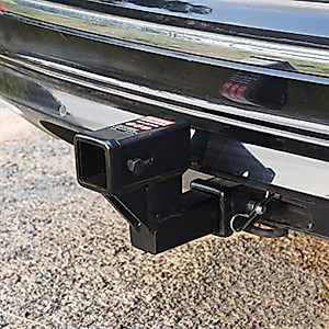 REYSUN 864122 Trailer Hitch Riser 2 inch Receiver Hitch Extension with 4-1/4 inch Rise/Drop, Solid Shank，Hitch Pin Kit Included…