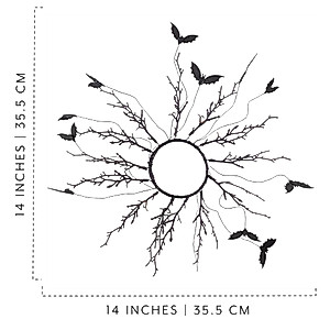 AuldHome Design Halloween Bat Candle Wreaths (2-Pack); Spooky Flying Bat Candle Rings Fall and Party Decor