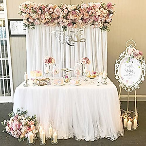 Wish Care White Sheer Curtain for Party Backdrop, 5ft x 7ft Wrinkle-Free Chiffon Backdrop Curtain White Arch Drapes for Wedding Birthday Party Decorations