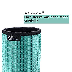 WKieason 12oz Standard Can Sleeves Insulators Sleeves Standard Can Covers 12OZ Beer Bottle Sleeves Coolers Holder Non-slip Neoprene Can Coolier Sleeves 4PC Pack (Black/Red/Yelllow/Blue)