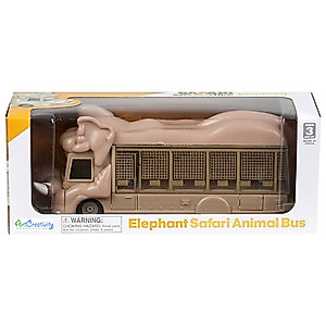 ArtCreativity Pull Back Elephant Safari Animal Bus for Kids, 7 Inch Elephant Design Bus with Pullback Mechanism, Durable Plastic Material, Party Decorations, Best Birthday Gift for Boys & Girls