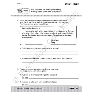 Evan-Moor Daily 6-Trait Writing, Grade 4 Homeschooling & Classroom Resource Workbook, Reproducible Worksheets, Teaching Edition, Lesson Plans, Ideas, Organization, Word Choice, Sentence Fluency, Voice