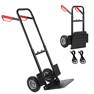 RCIACRHT Hand Truck and Dolly Heavy Duty Folding Trolley,Stair Climber Telescoping Handle and Rubber Wheels,Heavy Duty 440lbs Capacity Folding Cart for Office,Home,Warehouse,Supermarket,Garden,Store