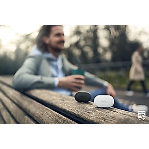 PHILIPS T1207 True Wireless Headphones with Up to 18 Hours Playtime and IPX4 Water Resistance, Black