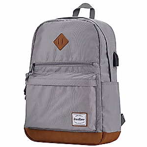 B BRENTANO Unisex Water Resistant Backpack Daypack (Gray)