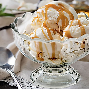 Beautyflier Glass Dessert Bowls Set, 5.6oz Glass Ice Cream Cups Small Trifle Cute Footed Sundae Glasses Dessert Bowl for Dessert, Sundae, Ice Cream, Fruit, Salad, Snack, Cocktail, Condiment, 2Pack