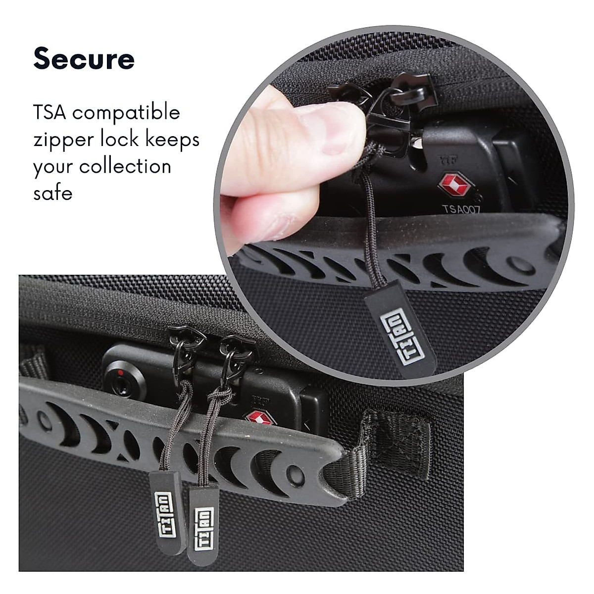 Card Titan Pro One Touch Card Holder with Zipper Lock - Trading Card Storage Box Fits 60 One Touch Magnetic Cases - Compatible with Project 2020 and Project 70 Sets - Great Trading Card Case