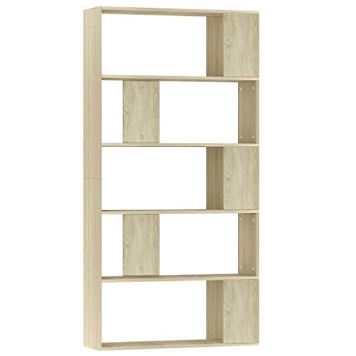 YITHOPI Bookshelf Storage Shelves Featuring a Sleek Multifunctional Plant Flower Stand Storage Rack Shelves Bookcase for Home Office Book Cabinet/Room Divider Sonoma Oak 31.5"x9.4"x62.6" Chipboard