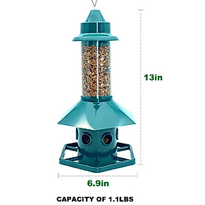 Squirrel Proof Bird Feeder for Outdoors Hanging, Gravity Protection Squirrel Proof Wild Bird Feeders for Outside