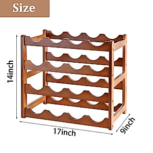Wine Rack, 16 Bottle Wine Bottle Holder, 4 Tiers Wine Racks Countertop, Wine Rack Cabinet for Pantry, Kitchen, Cabinet, Cellar, Bar