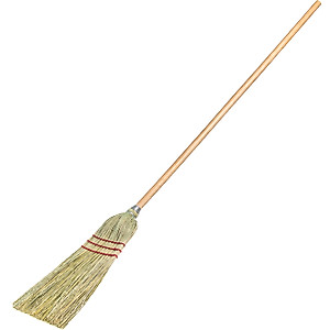 Carlisle 4134967 Warehouse Broom with Wood Handle, 10" Bristle Trim, 1" Height, 1" Width, 55" Length, Corn Blend, Natural