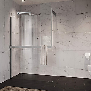 HarJue Shower Head with Extension Arm, High Pressure Square Shower Head with ShowerArm, Stainless Steel Rainfall Showerhead-Waterfall Full Body Coverage (12'' ShowerHead with 16'' Arm, Chrome)