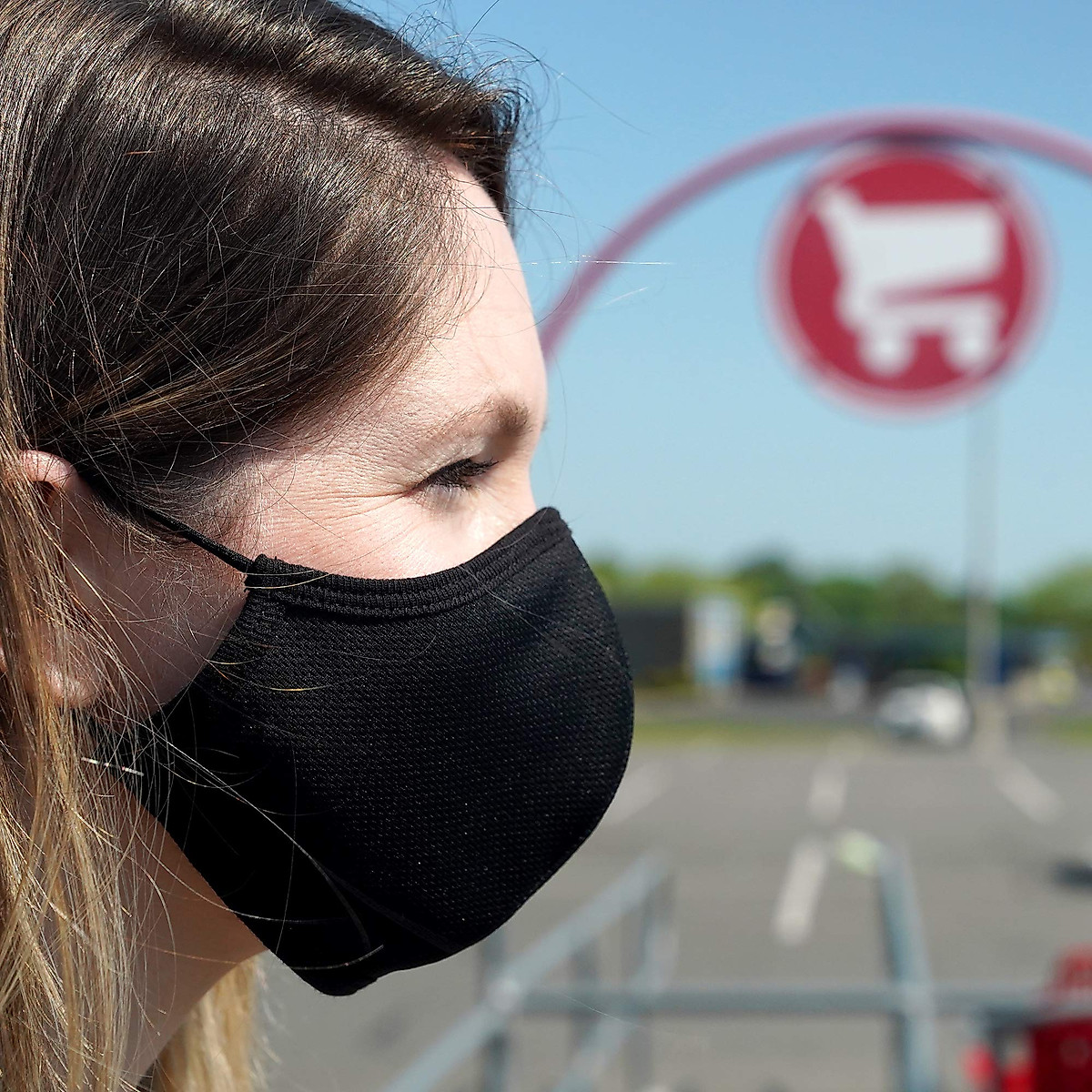 EnerPlex Safety Mask Comfortable 3-Ply Reusable Face Mask - Breathable, Fully Machine Washable Masks for Home Office Work Outdoors - LARGE (3-Pack) - Black.