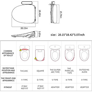 Bejoan Z1 Bidet Toilet Seat Heated Elongated Smart Toilet Seat Electronic Bidet Air Dryer, Instant Unlimited Warm Water, Feminine Wash, Rear and Front Wash, LED Light, Self-Ceaning Nozzle