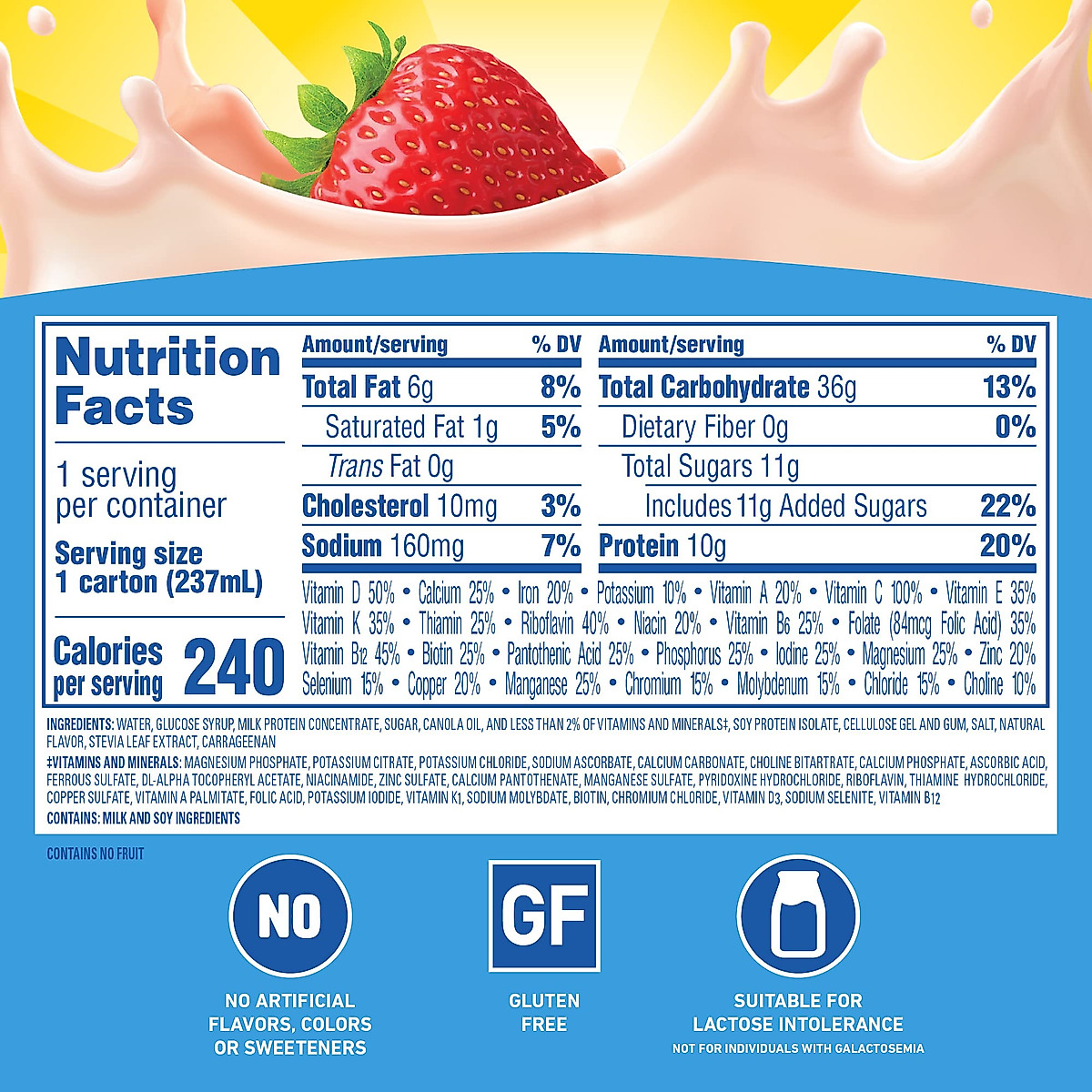 Carnation Breakfast Essentials Ready-to-Drink,Strawberry, 8 FL OZ Carton (Pack of 24)