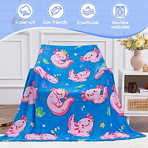 Axolotl Toys Gifts for Girls - Pink Axolotl Blanket Glow in The Dark for Kids Ages 1 2 3 4 5 6 7 8 9 10 11 12 - Axolotl Toy Costume Decorations for Toddler Baby Teens Birthday Christmas Child Gifts