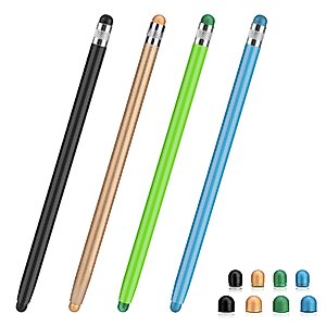 Liromna Stylus Pens for Touch Screens(4 Pcs), Sensitivity Capacitive Stylus 2 in 1 Stylus Pen with 8 Extra Replaceable Tips for iPad Tablets Samsung Galaxy PC All Universal Touch Screen Devices
