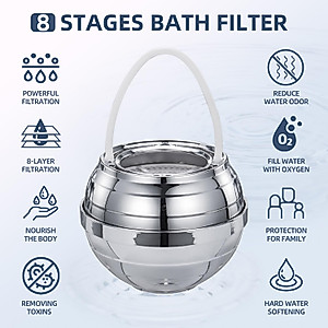 Bath Ball Filter, Bath Ball Water Filter, Bathtub Water Filter, Bath Ball Bathtub Water Filter for Tub Faucet - BPA Free - Grey