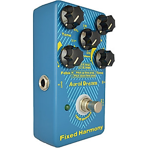 Aural Dream Fixed Harmony Guitar Pedal provides Delay Harmony and PitchShifting 24 semitones or Octave(s) effect for Cascaded harmony of the fixed scale difference,True Bypass