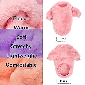 Kyaringtso Dog Sweater, 3 Pack Dog Sweaters for Small Dogs, Dog Clothes for Small Dogs Girl Boy, Ultra Soft and Warm Puppy Sweater Dog Coat for Winter Christmas (X-Small, Pink+Purple+Peach)