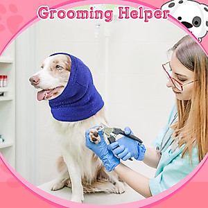 Saintrygo 4 Pcs 3 Size Snoods for Dogs Pet Dog Ear Wrap Cover Dog Sound Proof Ear Muffs for Dogs Barking and Bathing Warm Winter Dog Ear Scarf for Calming Pet(Gray, Pink, Blue, Purple)