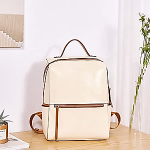 BOSTANTEN Genuine Leather Backpack Purse for Women Fashion Backpack Casual College Shoulder Bag Travel Backpack