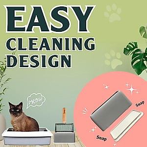 Sprinkle & Sweep Cat Litter Scoop - Heavy Duty Litter Scooper & Speed Sifter with Comfortable Beech Wood Grip - Metal Cat Litter Scoop, Washable Convenient Stand for Easy and Efficient Cleaning