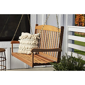 Woodlawn&Home 4’ Hardwood Swing with Chains in Honey Finish 800032