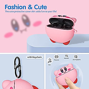 for 2021 Beats Studio Buds Case Cover, AIBEAMER Shockproof Silicone Protective Cute Cover 3D Cartoon Anime Design for Beats Studio Buds Case with Keychain for Girls Kids Women(New Star Kabi Case)