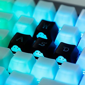 Mechkeeb 1.6mm Thickness WASD Arrow Replacement Keycaps Lightning Baby Shine Through Keycaps OEM Profile for MX Mechanical Gaming Keyboard Keycap