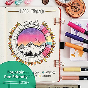 Dingbats A6+ Wildlife Notebook Journal Hardcover, Cream 100gsm Ink-Proof Paper, 6.1 x 4.3 inches, 192 pages (Green Deer, Dotted)