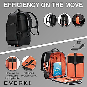 EVERKI (EKP122) Atlas Wheeled Laptop Backpack Adjustable Compartment, Business Professional,Black,13-Inch to 17.3-Inch