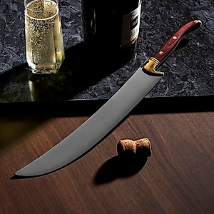 Viski Champagne Saber Champagne Knife Bottle Opener in Wood Box, Entertaining Gifts Wine Saber Sword, Stainless Steel with Wood Handle Set of 1