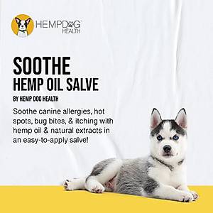 Hemp Dog Health - Soothe - Hemp Salve for Natural Dog Allergy Relief & Everyday Bug Bite & Hot Treatement for Dogs - Made with Natural Extracts & Human-Grade Hemp Oil for Dogs