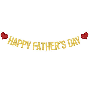 Happy Father's Day Banner Gold Glitter, Father's Day Party Decorations, Best Dad Ever Decor, Happy Father's Day Birthday Decorations