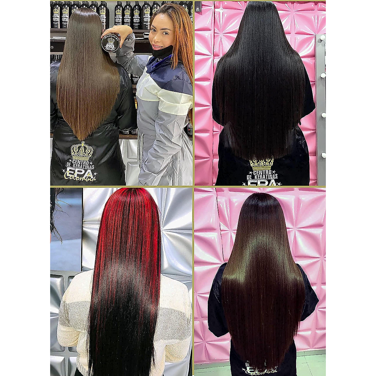 EPA COLOMBIA Keratin Minicombo Set - Shampoo, Conditioner, Brush, 200ML Treatment, Thermal Protector Spray for All Hair Types