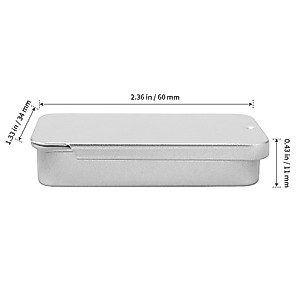 SHEUTSAN 60 PCS Metal Slide Top Tin Containers, 2.36 x 1.33 x 0.43 Inch Metal Rectangular Sliding Lid Tin Boxes, Small Slide Top Box for Candles Jewelry Crafts