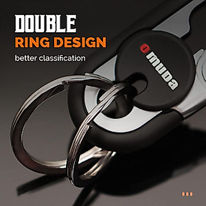 Qitiieli Men's Car Key Chain, Personalized Car Keychain for Men, Men's Metal Waistband Car Keychain, Double Ring Design, High-elasticity Buckle, Premium Car Keychain for Men