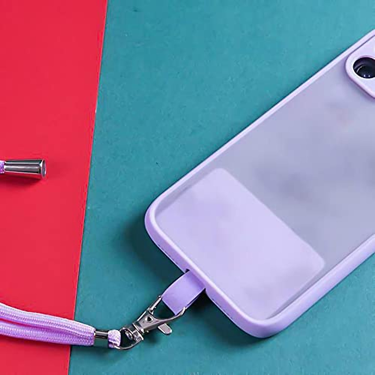 Universal Cell Phone Lanyards with Adjustable Detachable Nylon Neck Crossbody Lanyard and Safety Pads for Most Smartphones(White)