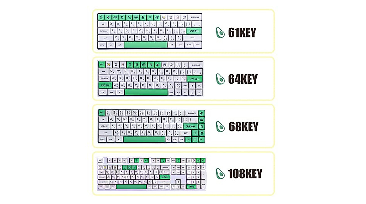 Hyekit PBT Keycaps 137 Keys Avocado Milk XDA Profile for Mechanical ...