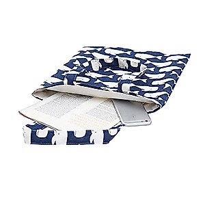 Chezi Women's Cute Whale Cotton Canvas Tote Shoulderbag Shopping Bag Blue (Zip)